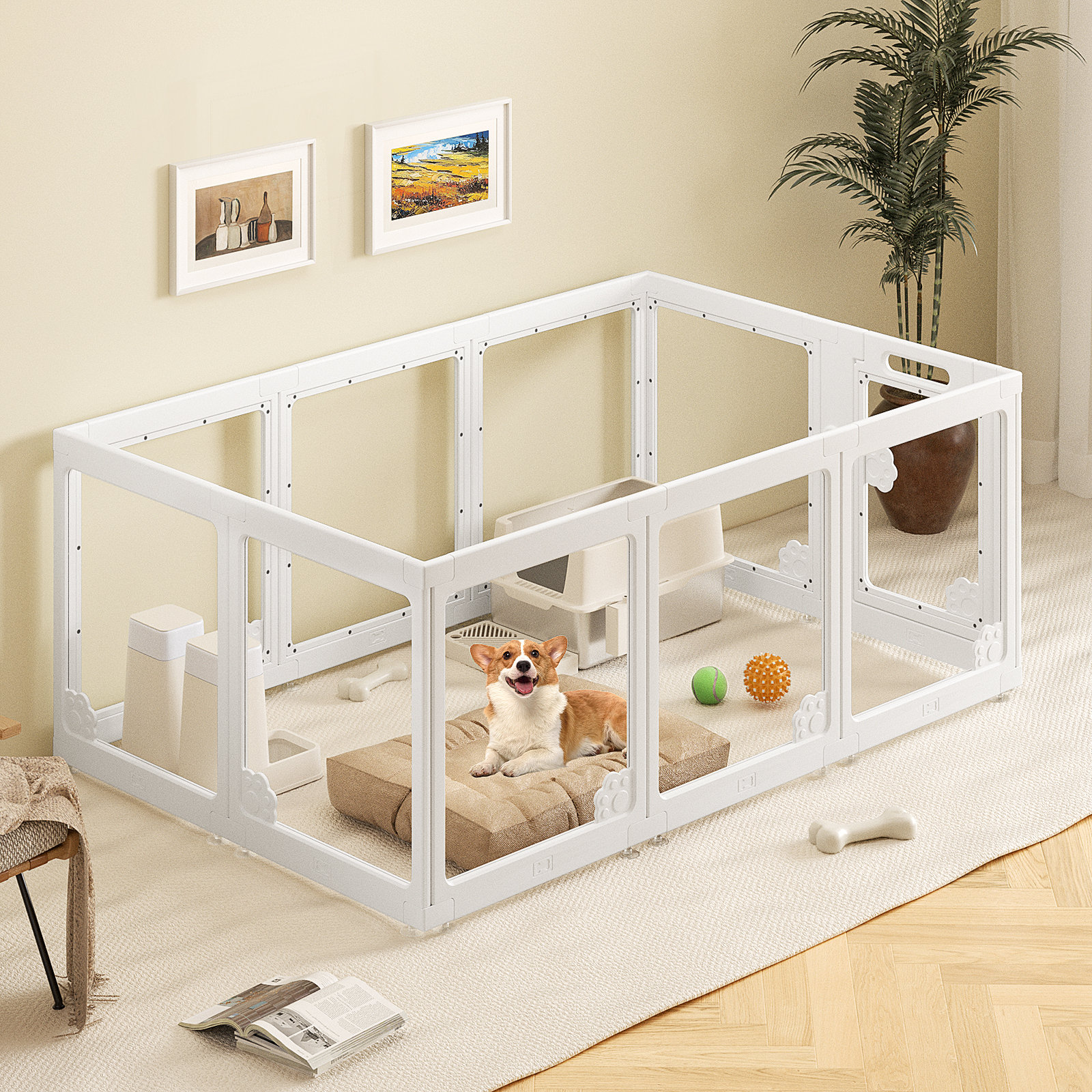 WUYONG Clear Acrylic Plastic Dog Playpen Indoor For Puppy,cat,rabbit ...