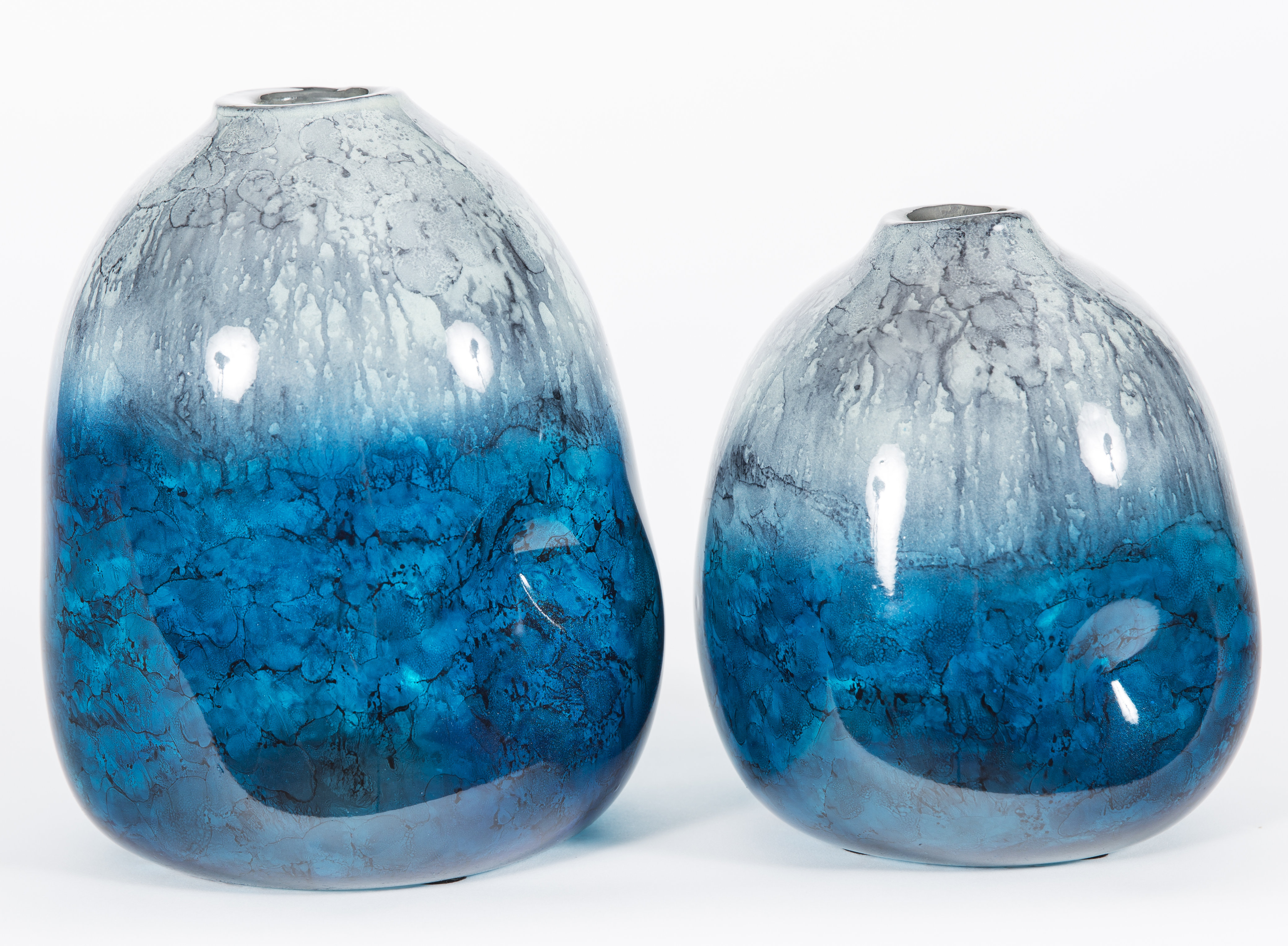 Prima Design Source 2 Piece Blue/Gray Glass Table Vase Set - Wayfair Canada