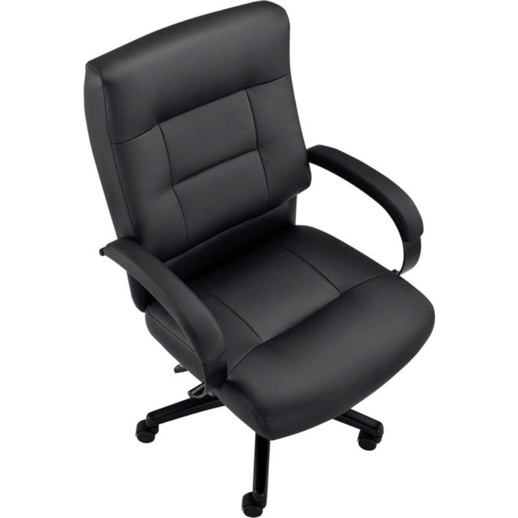 Interion Big & Tall Executive Chair With High Back & Fixed Arms, Bonded ...