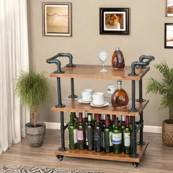 Trent Austin Design® 3 Tier Bar Cart, Home Bar Serving Cart, Wine ...