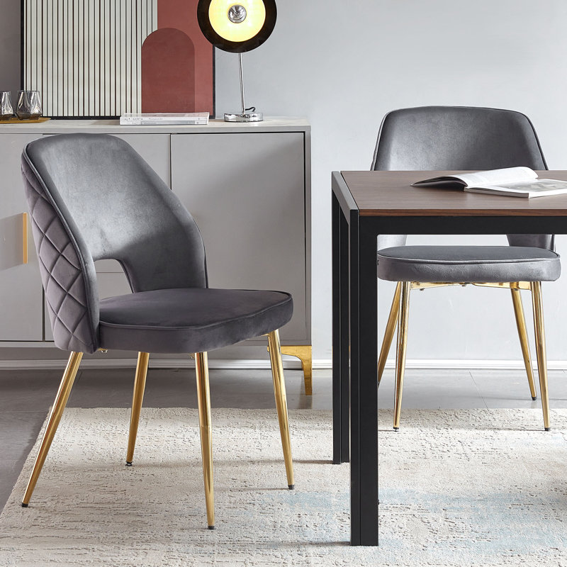 Mercer41 Geoffrey Velvet Solid Back Side Chair | Wayfair