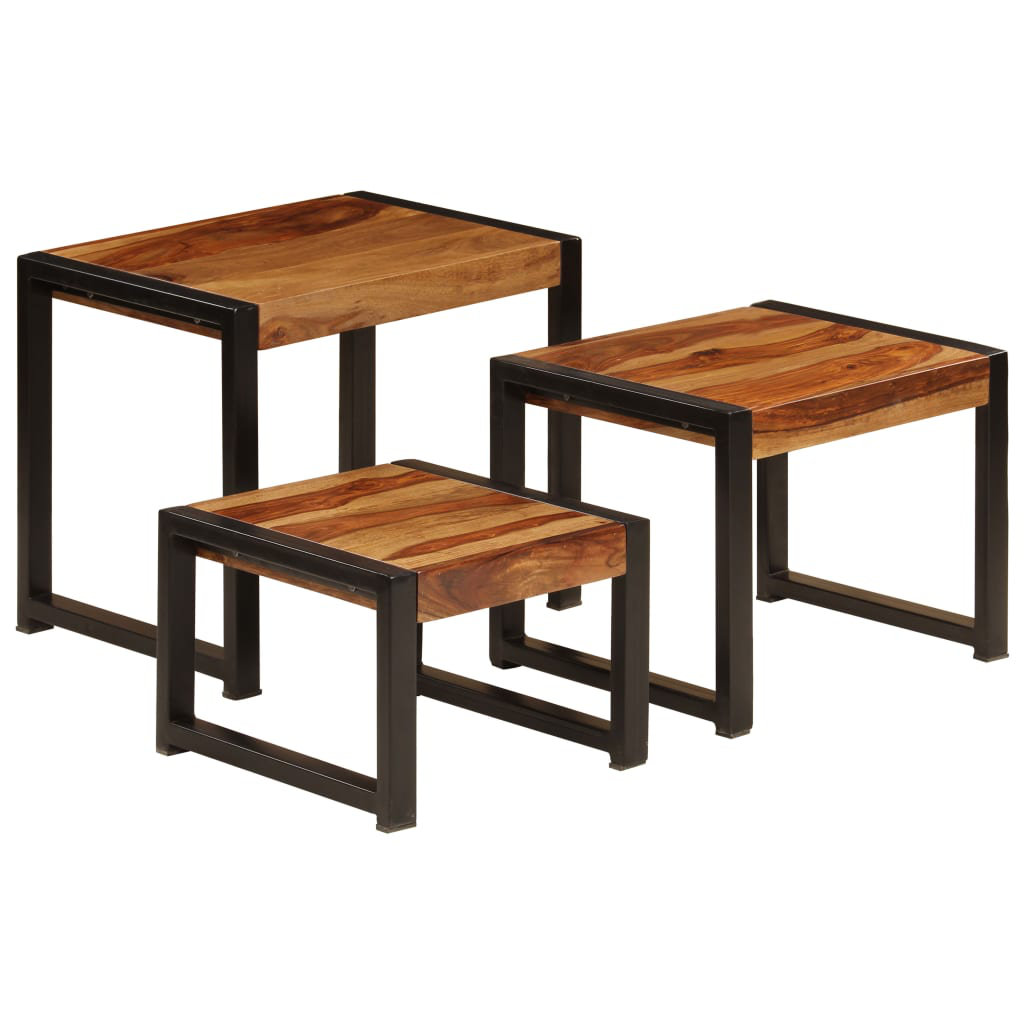 Union Rustic Truitt vidaXL Nesting Tables , Side Tables for Living Room ...