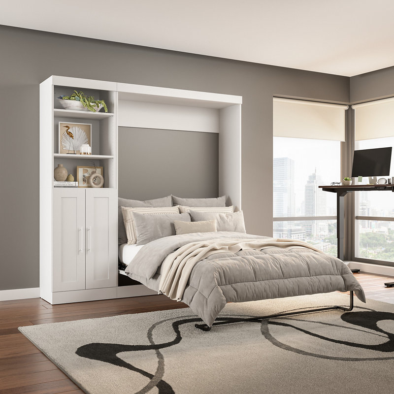 Wade Logan® Arlex Bed and Storage Unit with Doors (89W) | Wayfair