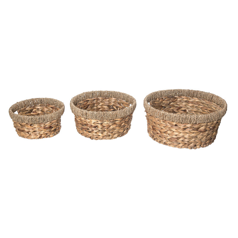 Rosecliff Heights VIP Grass 13.5 in. Brown Woven Storage Baskets Set of ...