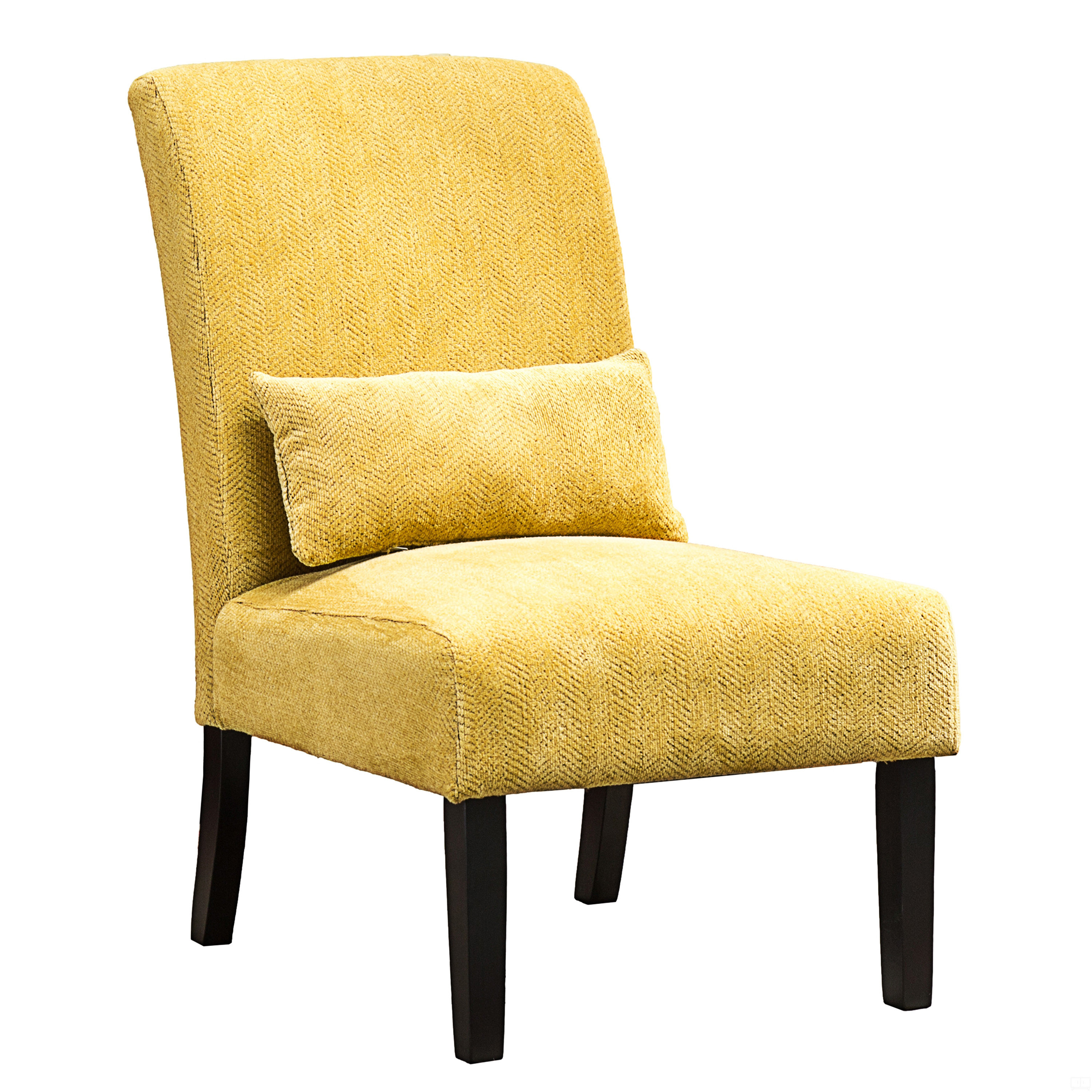Ebern Designs Fabric Armless Accent Chair With Pillow | Wayfair