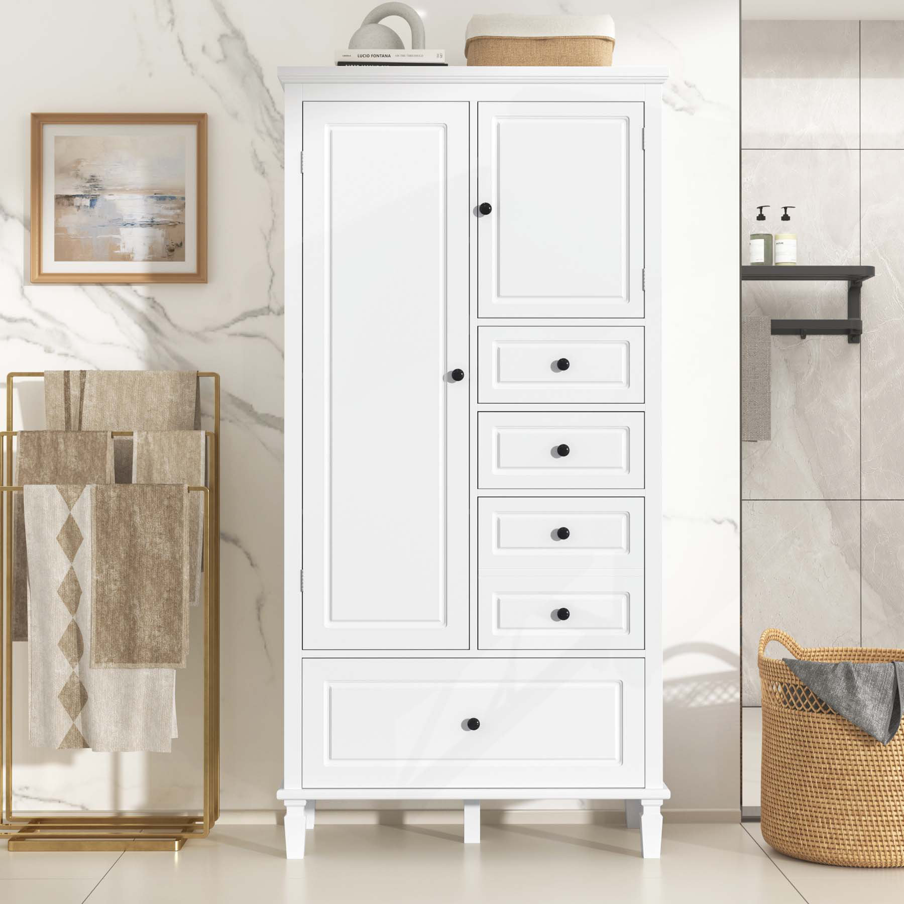 Red Barrel Studio® Versatile Tall Storage Cabinet with Multiple ...