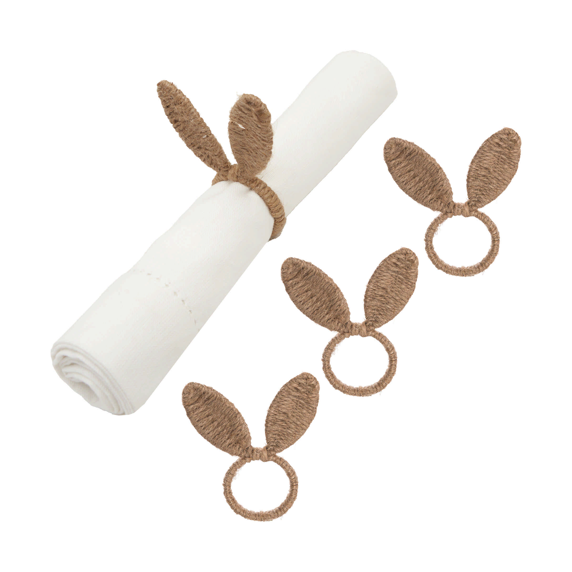 Ophelia & Co. Natural Bunny Ears Napkin Rings Set of 4 | Wayfair