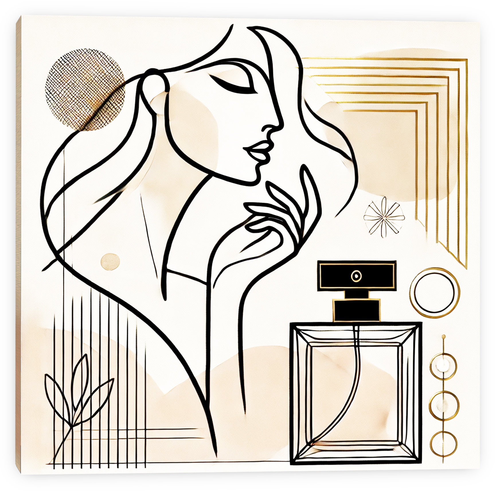 Ebern Designs “Fragrance Flow” Wrapped Canvas Wall Art – Perfume Bottle ...