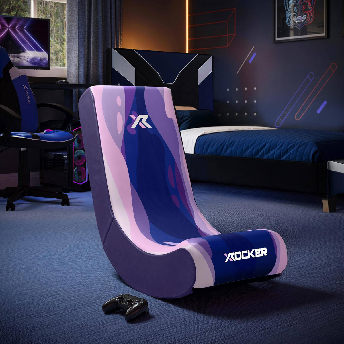 X Rocker Video Rocker Gaming Chair - Lava Blue | Wayfair.co.uk