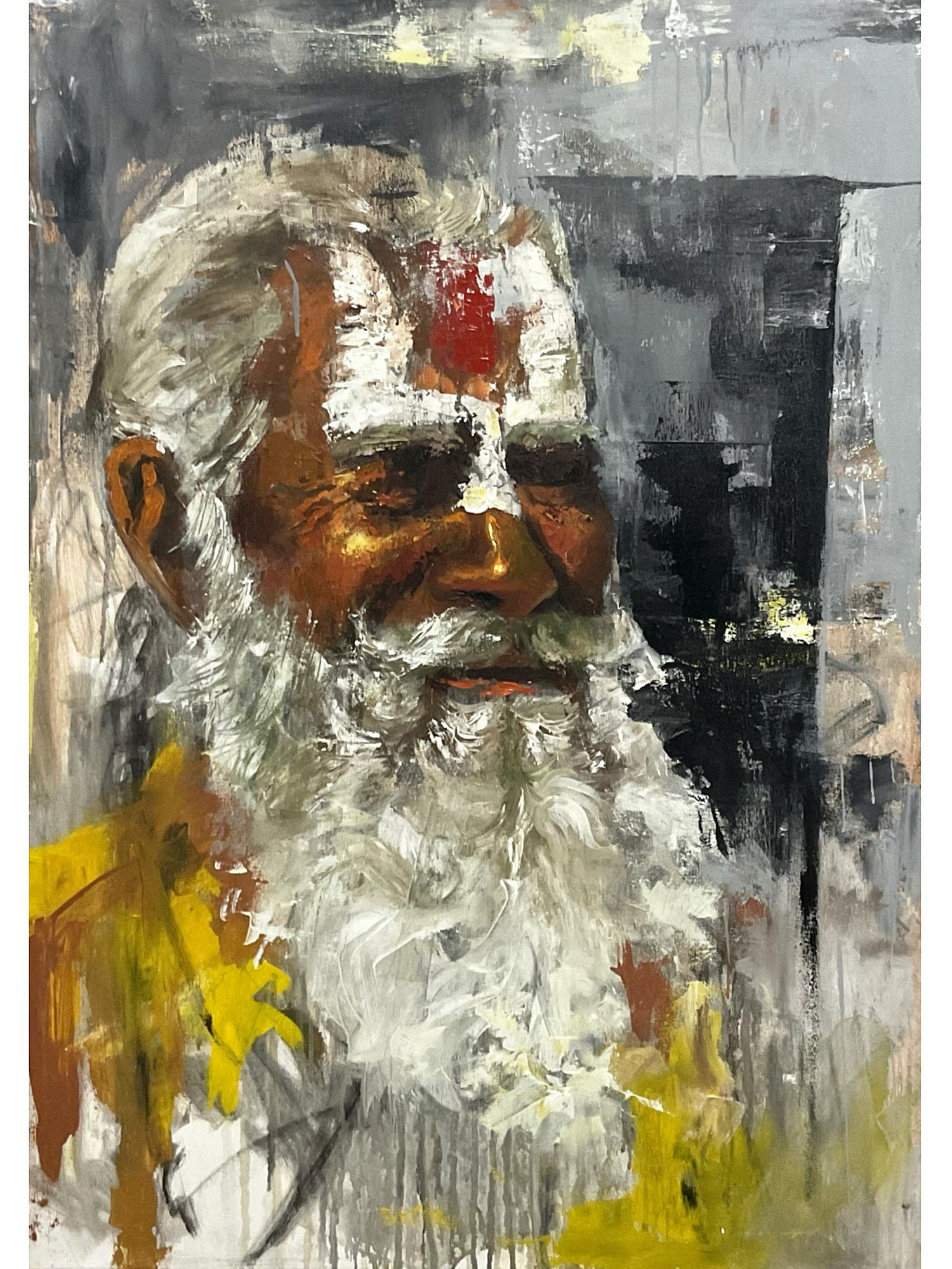 Exotic India Old Sadhu | Painting By Mk Goyal | Mix Media On Canvas ...