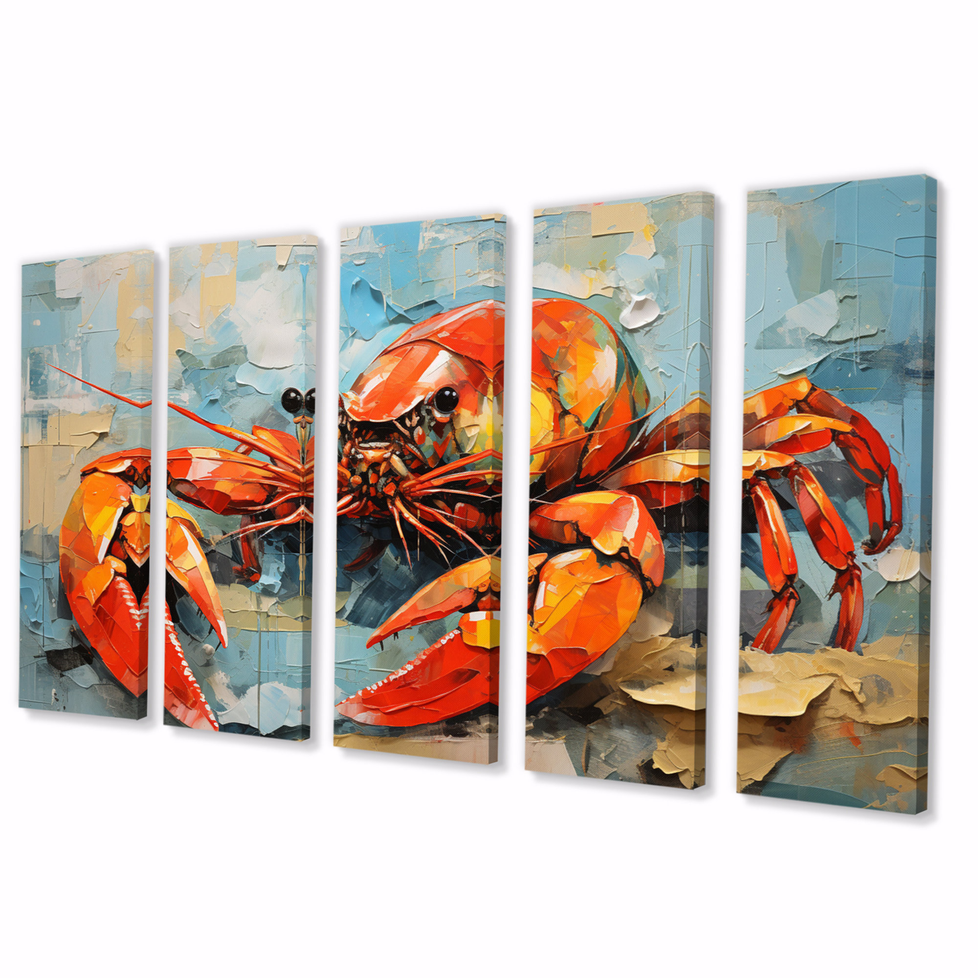 Design Art Crayfish Creek Dweller Collage - Animals Canvas Art Print ...