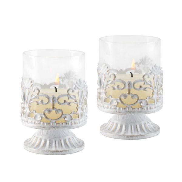 Astoria Grand 2 Piece Glass Metal Candlestick Set | Wayfair.co.uk