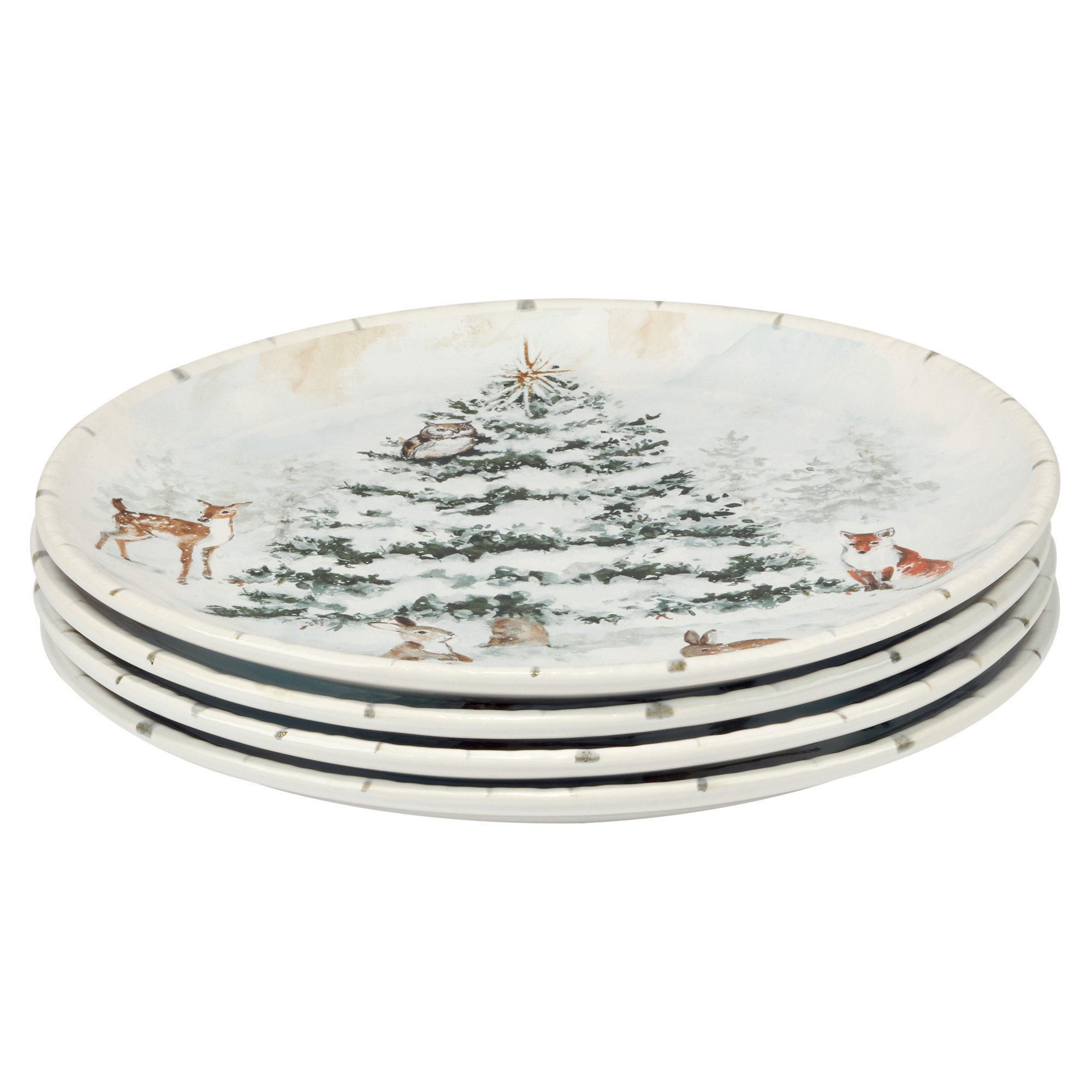 Certified International Winter's Frost Set of 4 Dinner Plates & Reviews ...