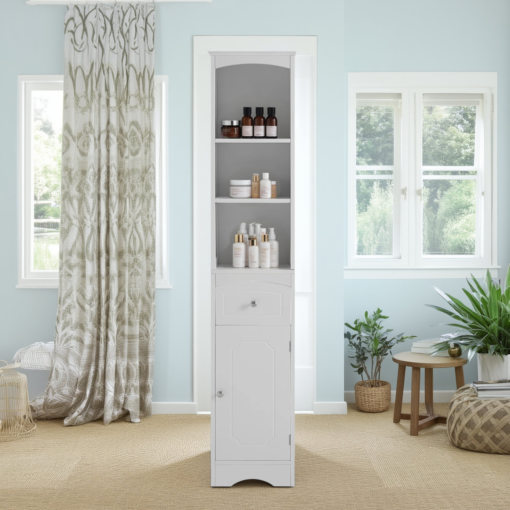 Rebrilliant The Tall Bathroom Cabinet Is A Free-Standing Storage Model ...