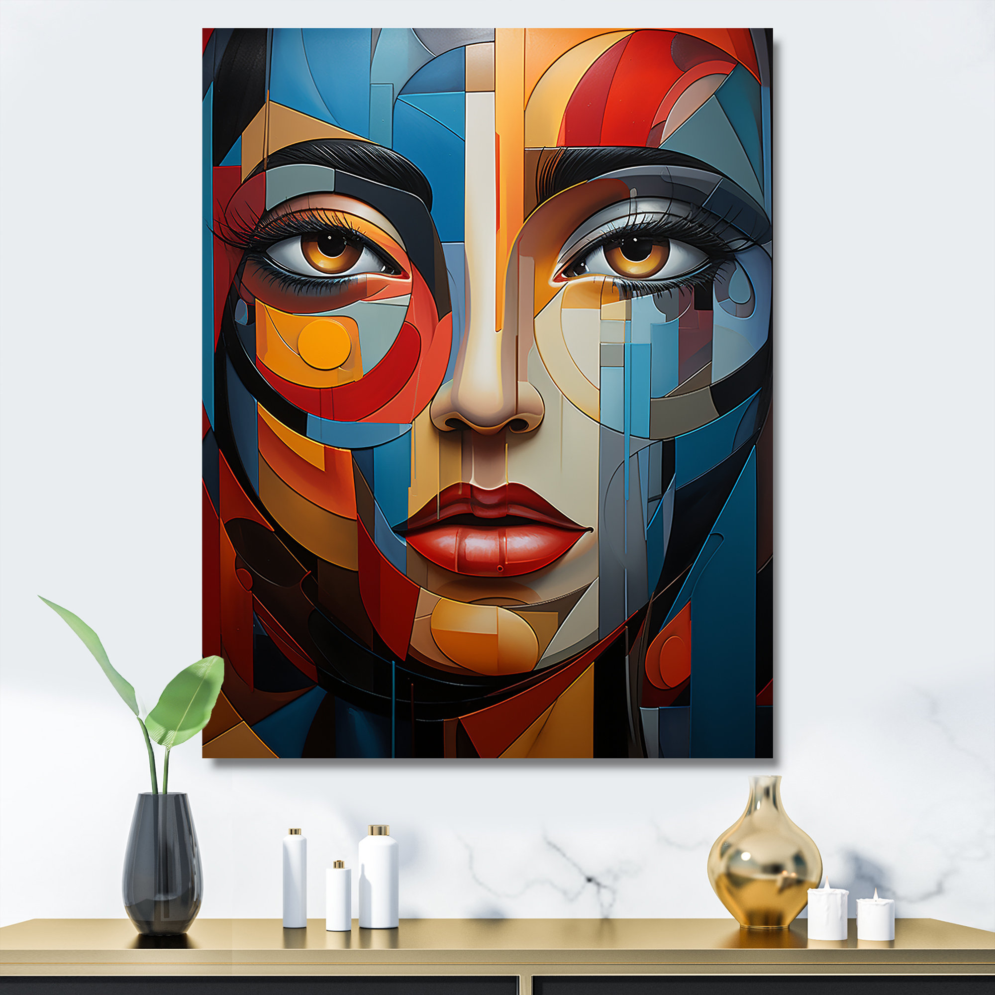 Wrought Studio™ Cubic Chromatic Woman Portrait I - Abstract Wall Art ...