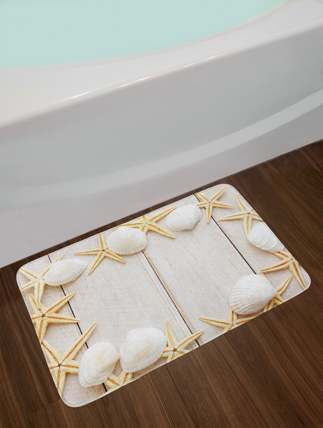 East Urban Home Nautical Seashells and Starfish Frames on Pure Wooden ...