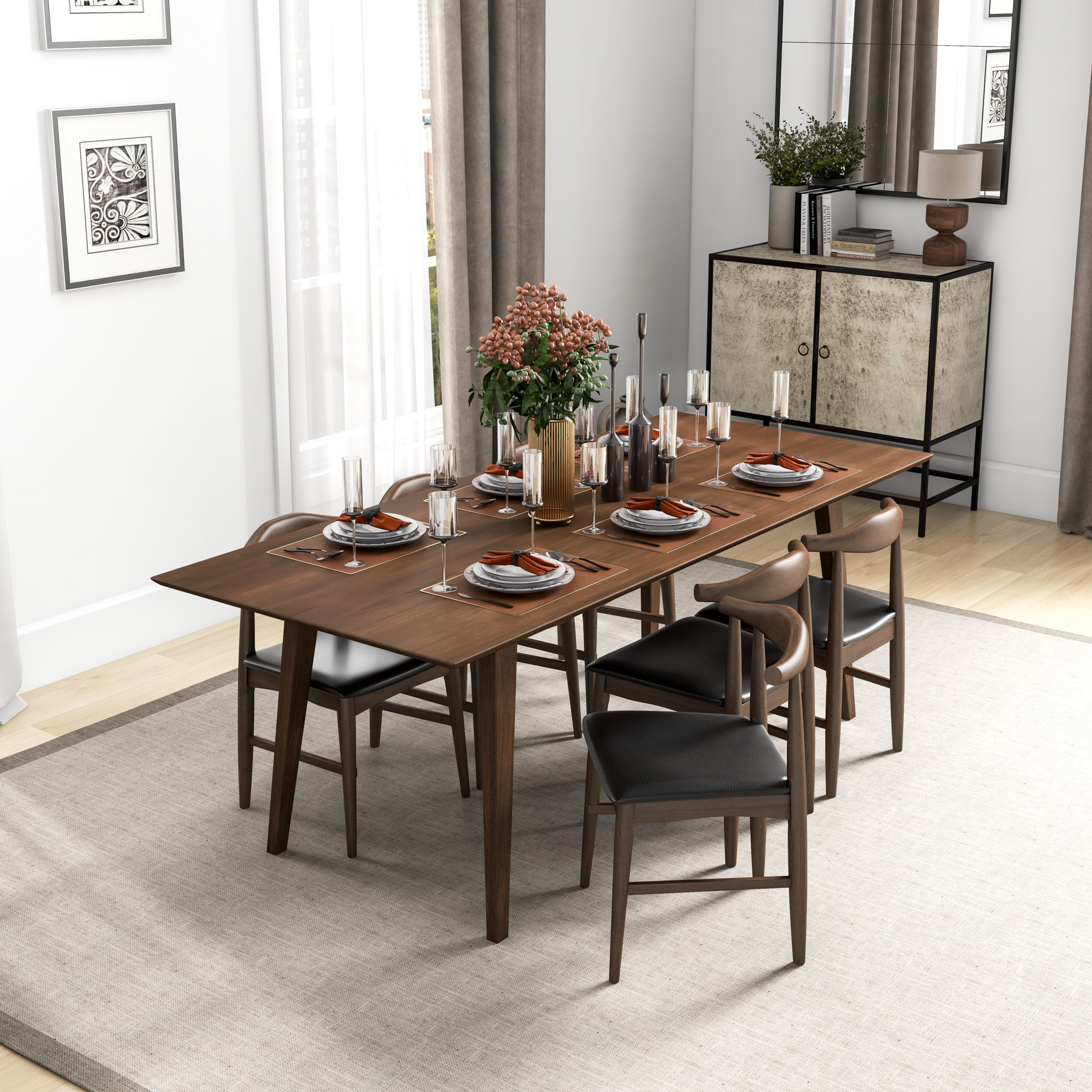 Corrigan Studio Lanaye 6 - Person Solid Wood Dining Set | Wayfair