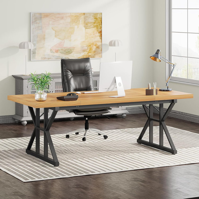 Gracie Oaks Metal Base Computer Desk & Reviews | Wayfair