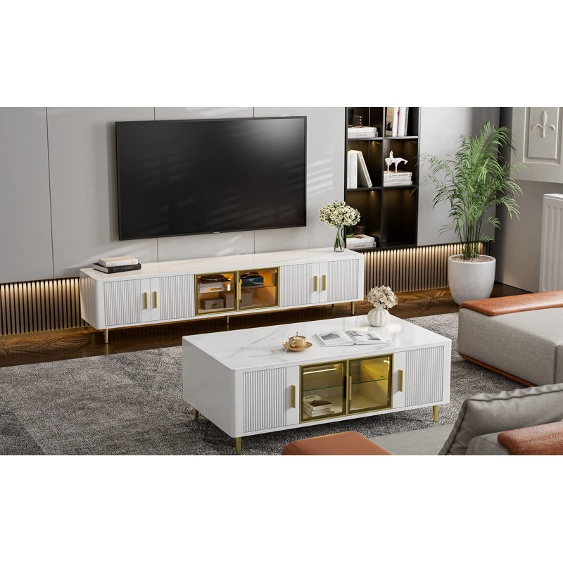 Mercer41 Briazia Slate TV Stand for TVs up to 85" & Reviews | Wayfair