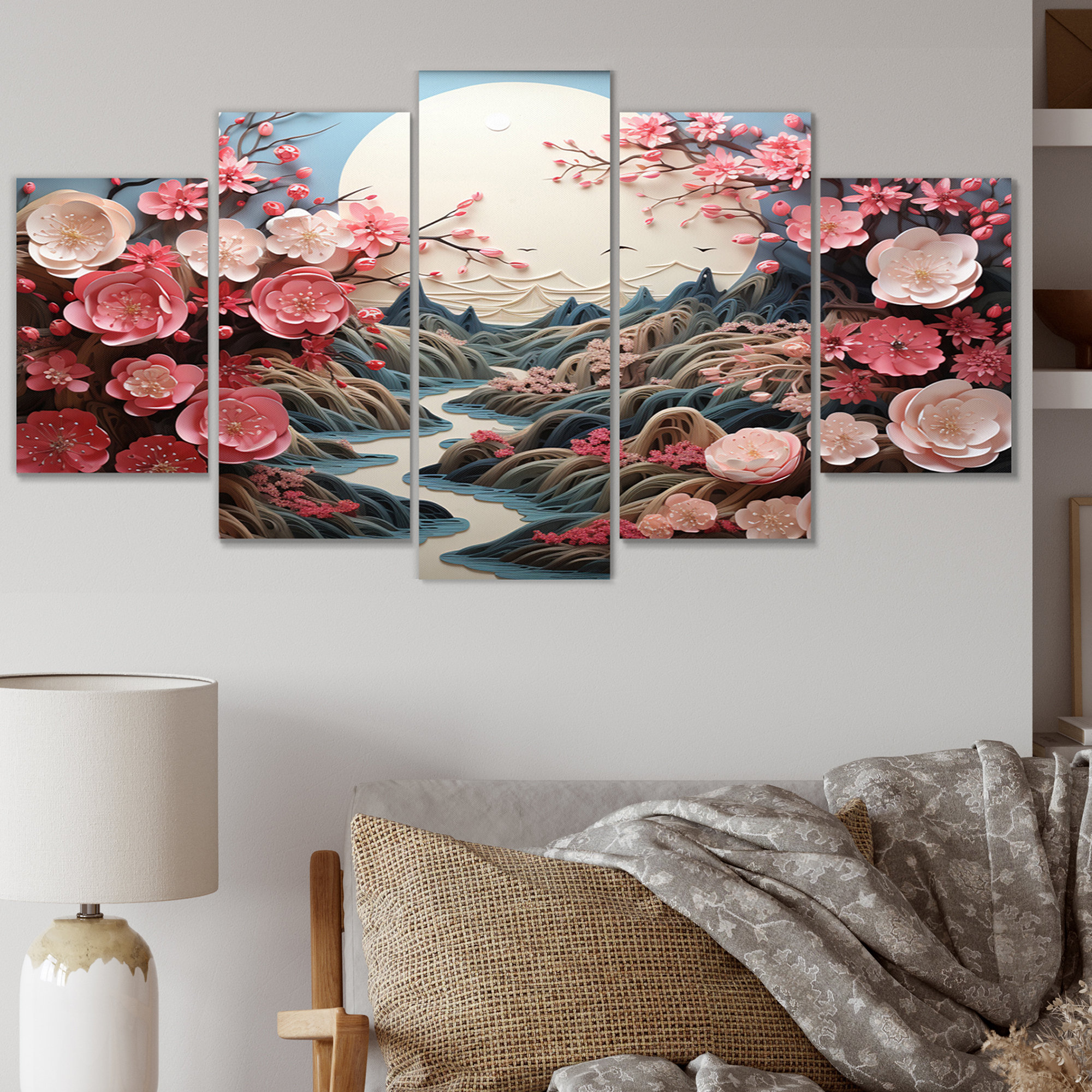 Design Art Asian Art Eastern Elegance V - Asian Metal Art Print Set ...