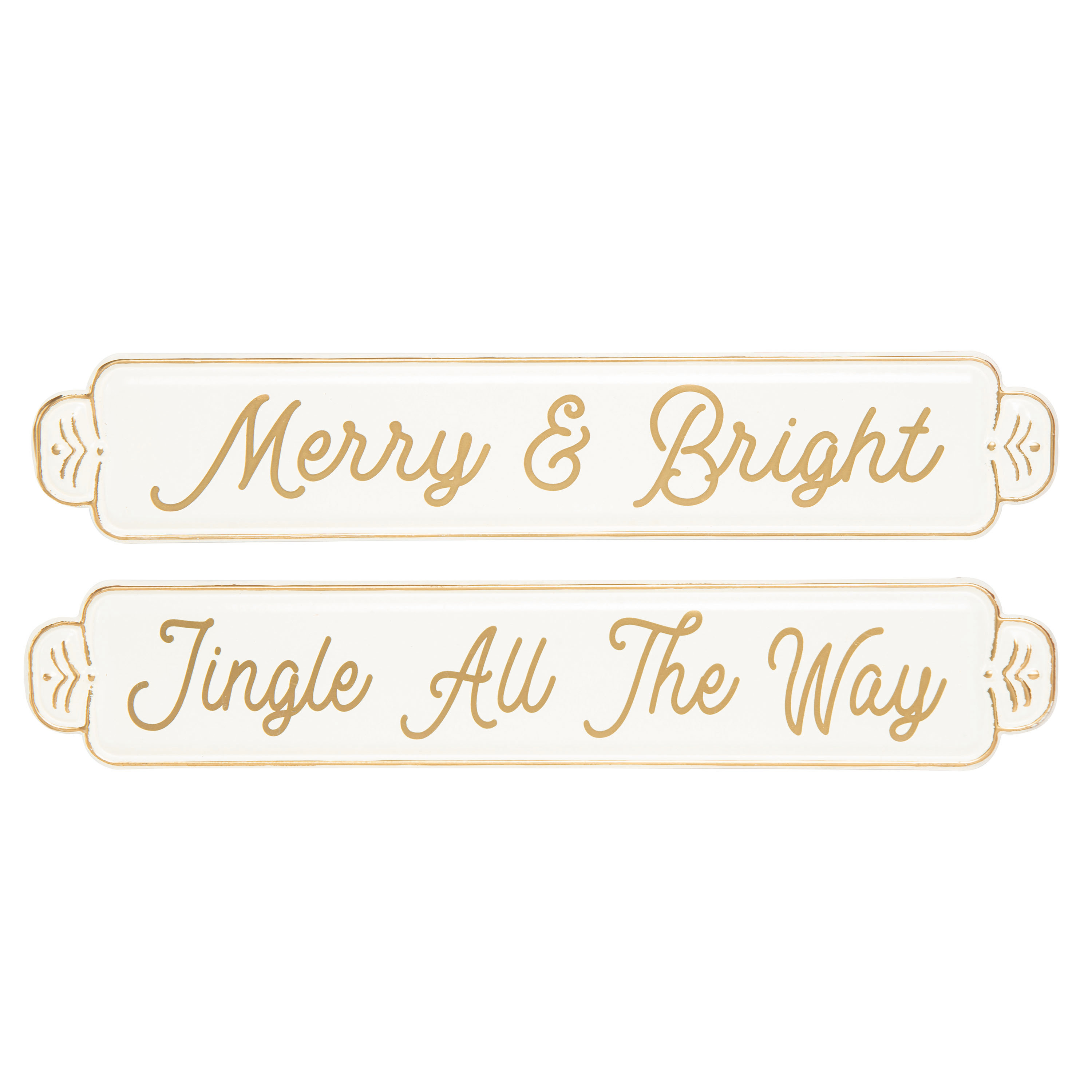 The Holiday Aisle® Metal Ornate Christmas Greeting Wall Dec set of 2 ...
