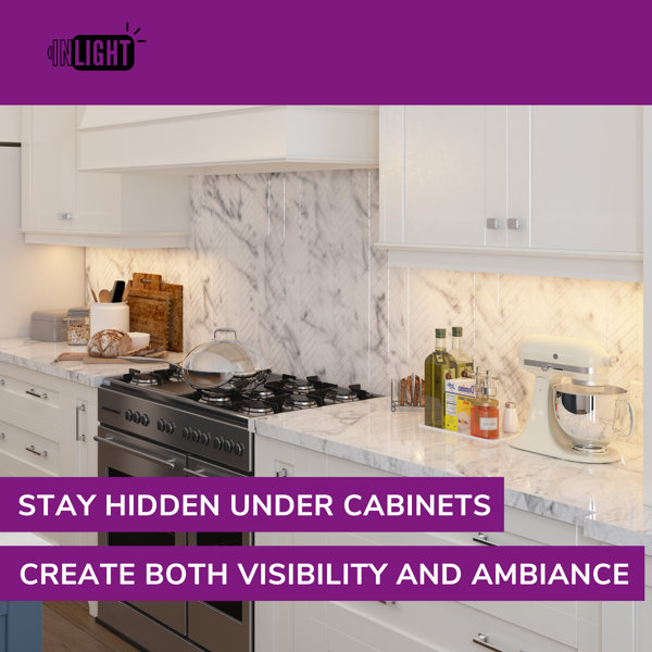 Inlight 3 Color Hardwired Under Cabinet LED Lights, selectable 12/18/24 ...