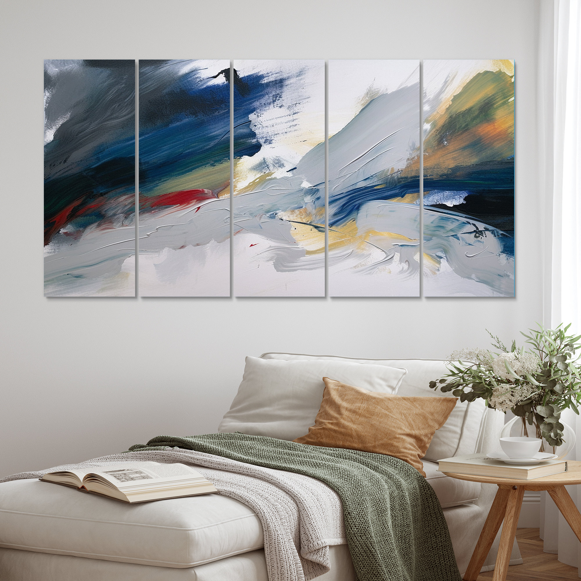 Ivy Bronx Distant Horizon In Retro Shades Of Blue I - Abstract Canvas ...