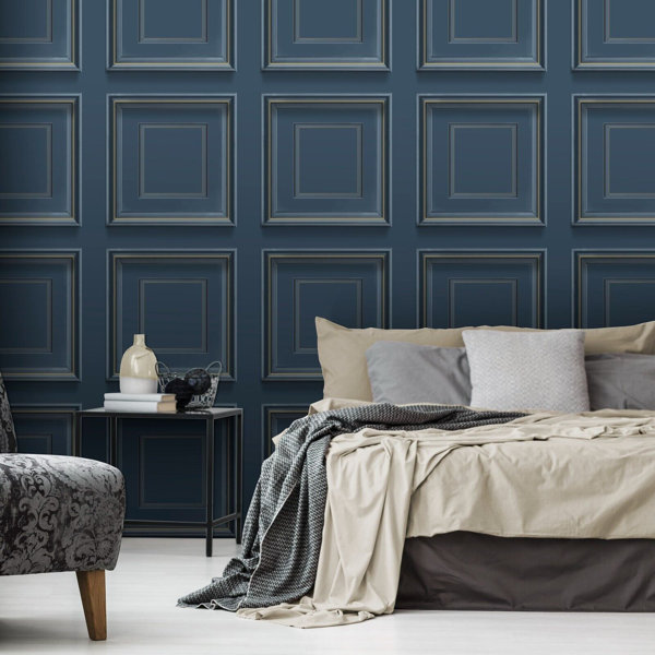 Metro Lane Wood Panel Wallpaper Metallic Realistic 3D Wooden Panelling ...