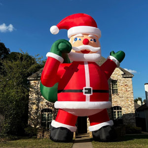 Connsann 26ft Giant Inflatable Santa Claus With Blower Holding Gift Bag ...