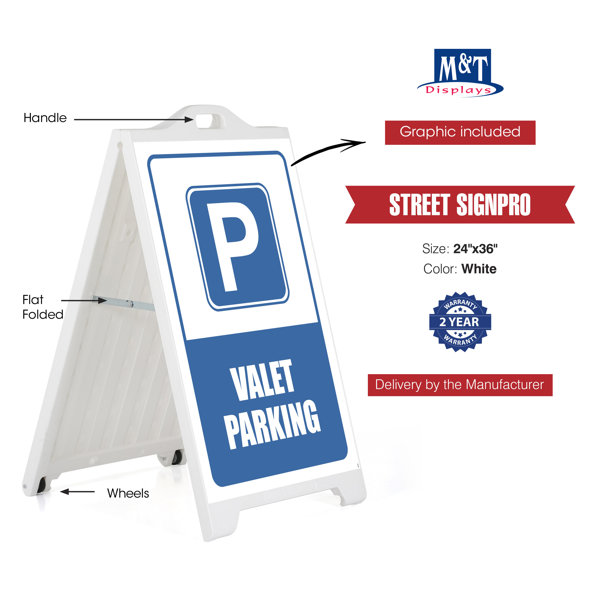 MT Displays Sandwich Board A-Frame Sidewalk Sign Valet Parking | Wayfair