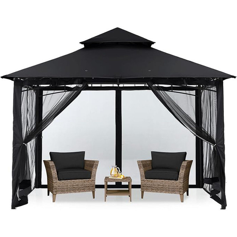 DEBLIT Outdoor Garden Gazebo with Netting Walls, Sturdy and Rustproof ...