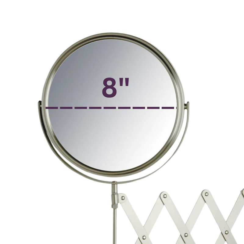 Symple Stuff 8" Wall Mount Magnified Extension Makeup Mirror & Reviews ...