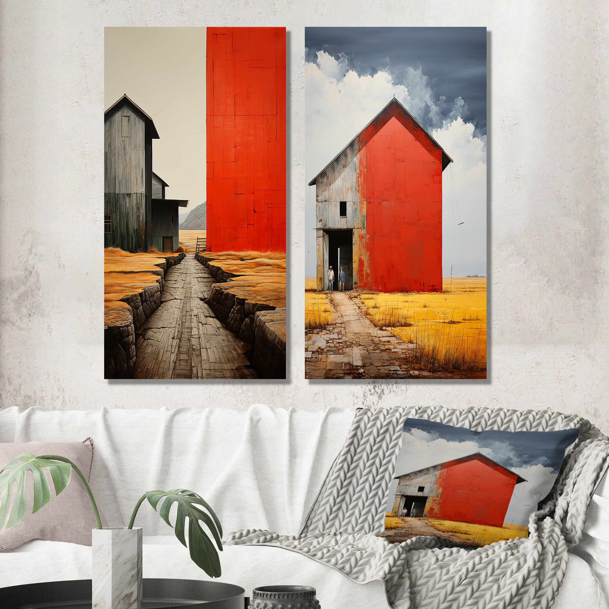 August Grove® Landscape Barns Rural Patchwork " Landscape Barns Rural ...