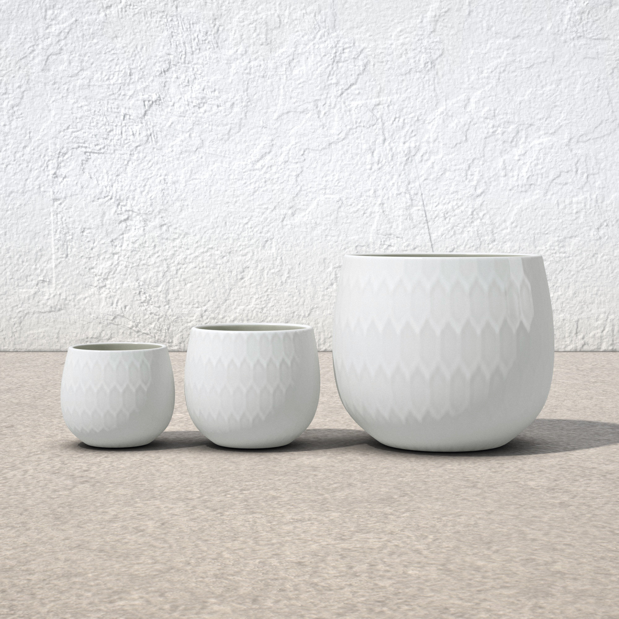 AllModern Neutral Matte Ceramic Planters, Set of 3 - 9" x 9" x 8 ...