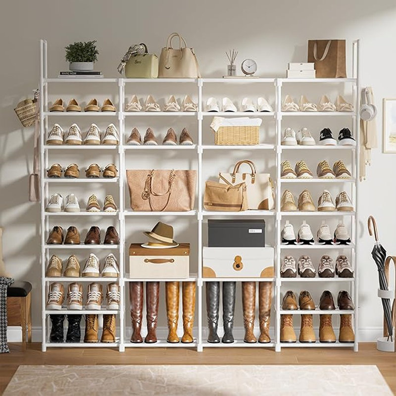 Rebrilliant 4 Row 9 Tiers Extra Large Shoe Rack 72-80 Pairs Big Tall ...