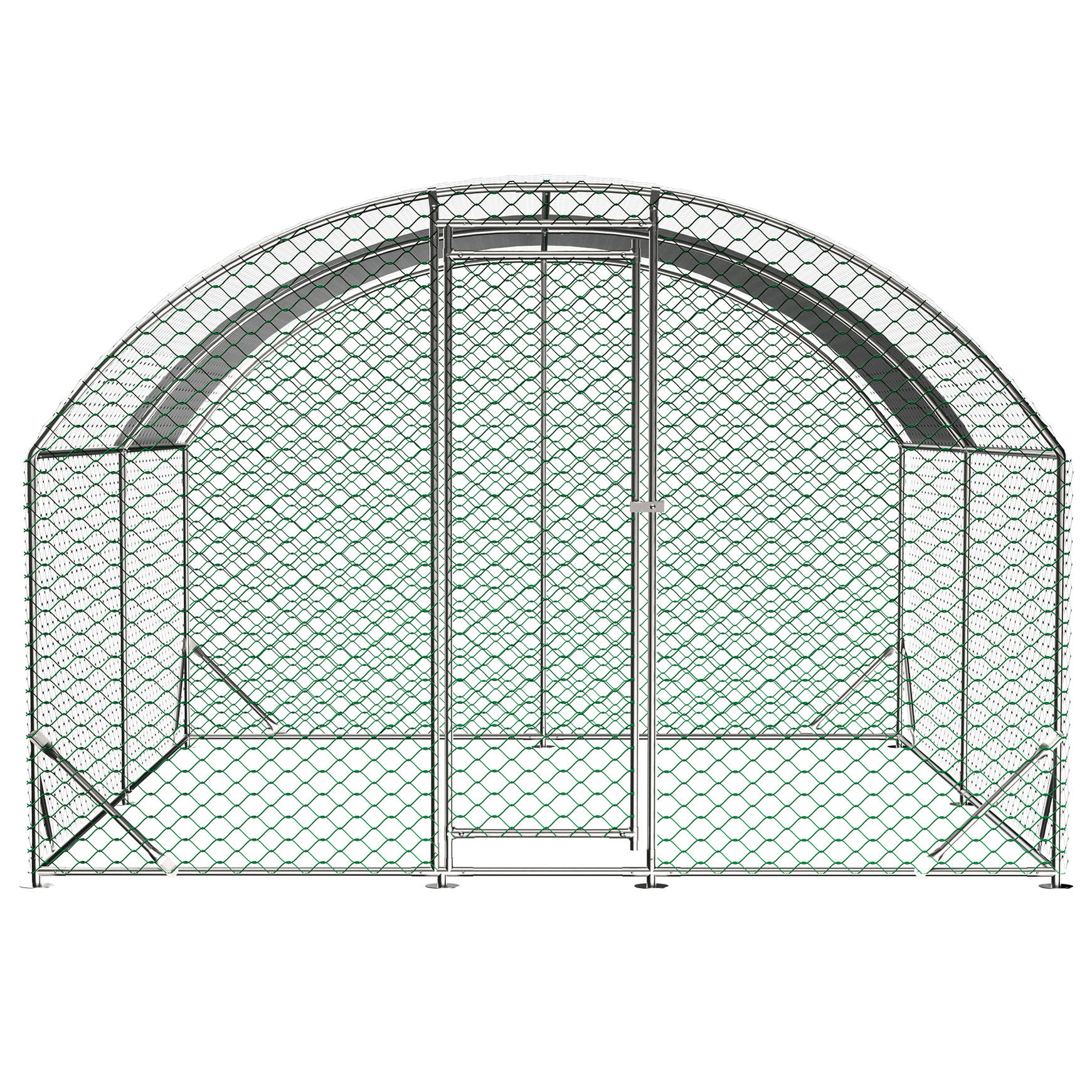 17 Stories Large Metal Chicken Run, Walk-in Outdoor Shelter With Water ...