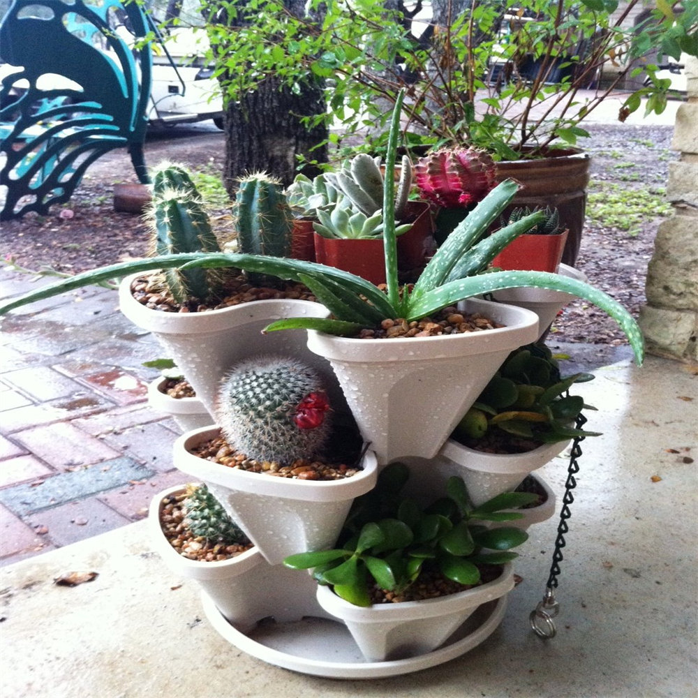 Arlmont & Co. Planter Set With Bottom Saucer - Vertical Container Pots ...