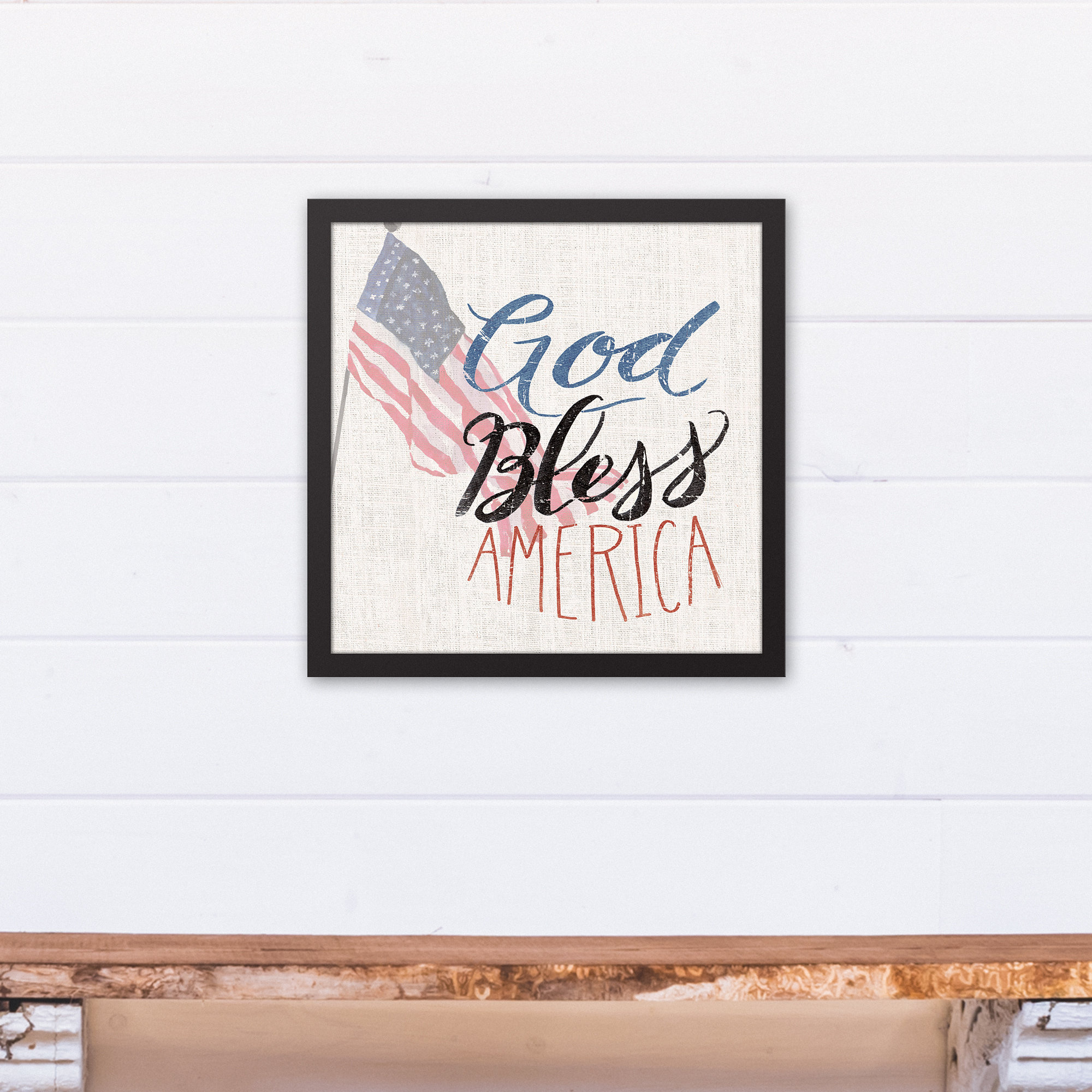 The Holiday Aisle® God Bless America Framed Print On Canvas - Wayfair ...