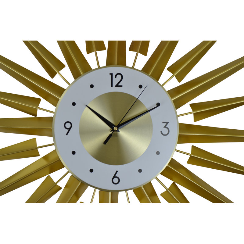 Three Star Im/Ex Inc. 27" Round Wall Clock Starburst Sunburst Style ...