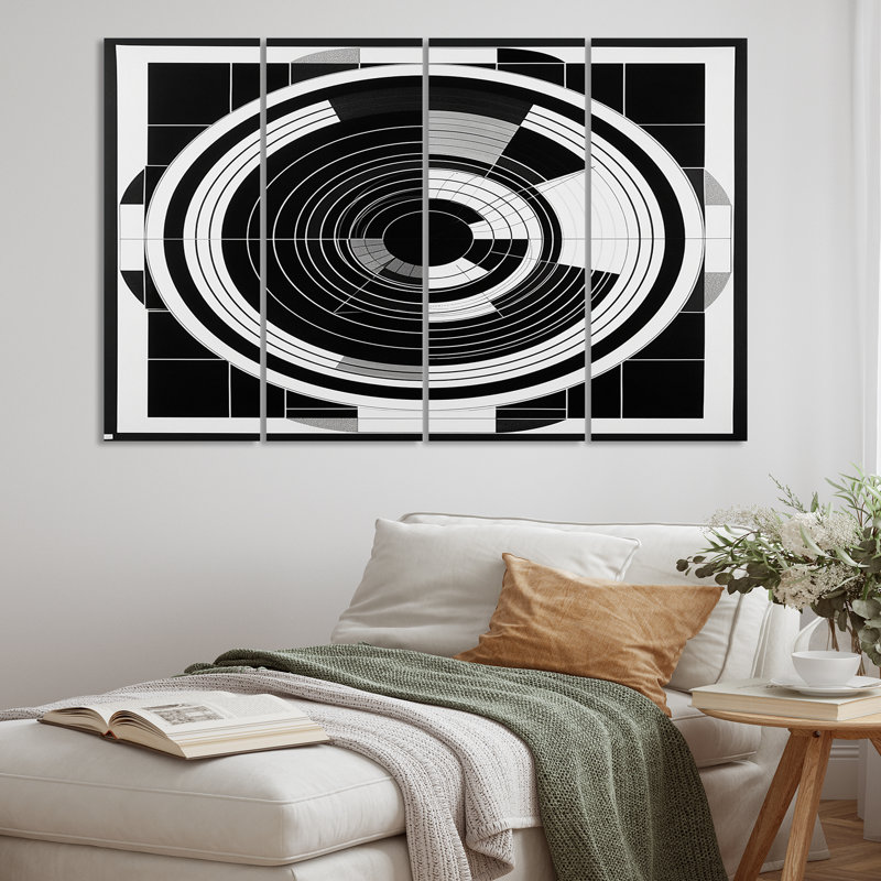 Ebern Designs Frumie Bauhaus Black And White Circular Minimalism On ...