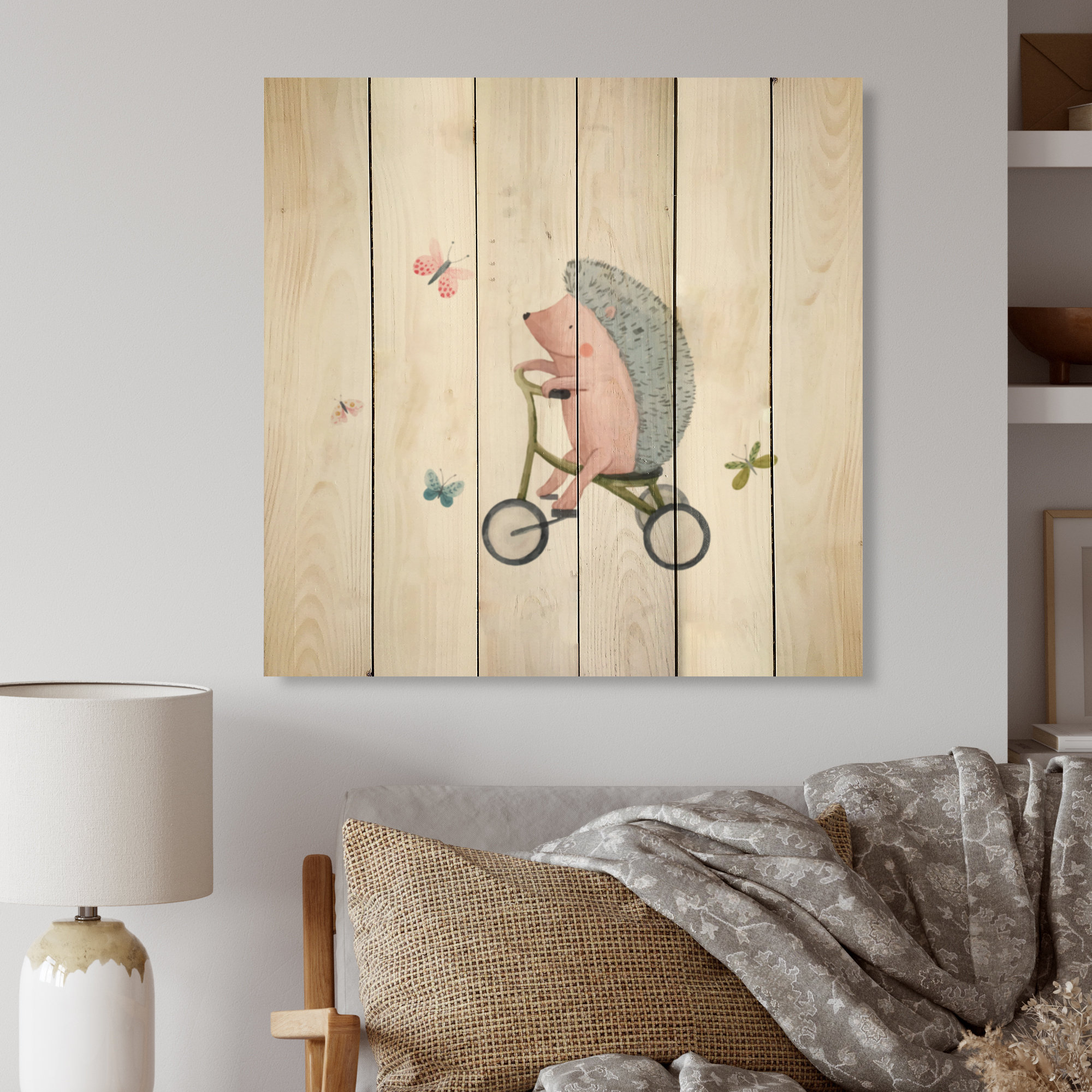 Zoomie Kids Cute Animals On Bicycle III - Traditional Wood Wall Decor ...