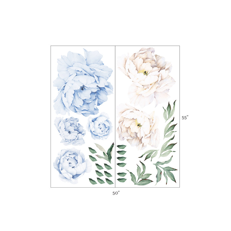 Red Barrel Studio® Peony Flower Wall Stickers | Wayfair