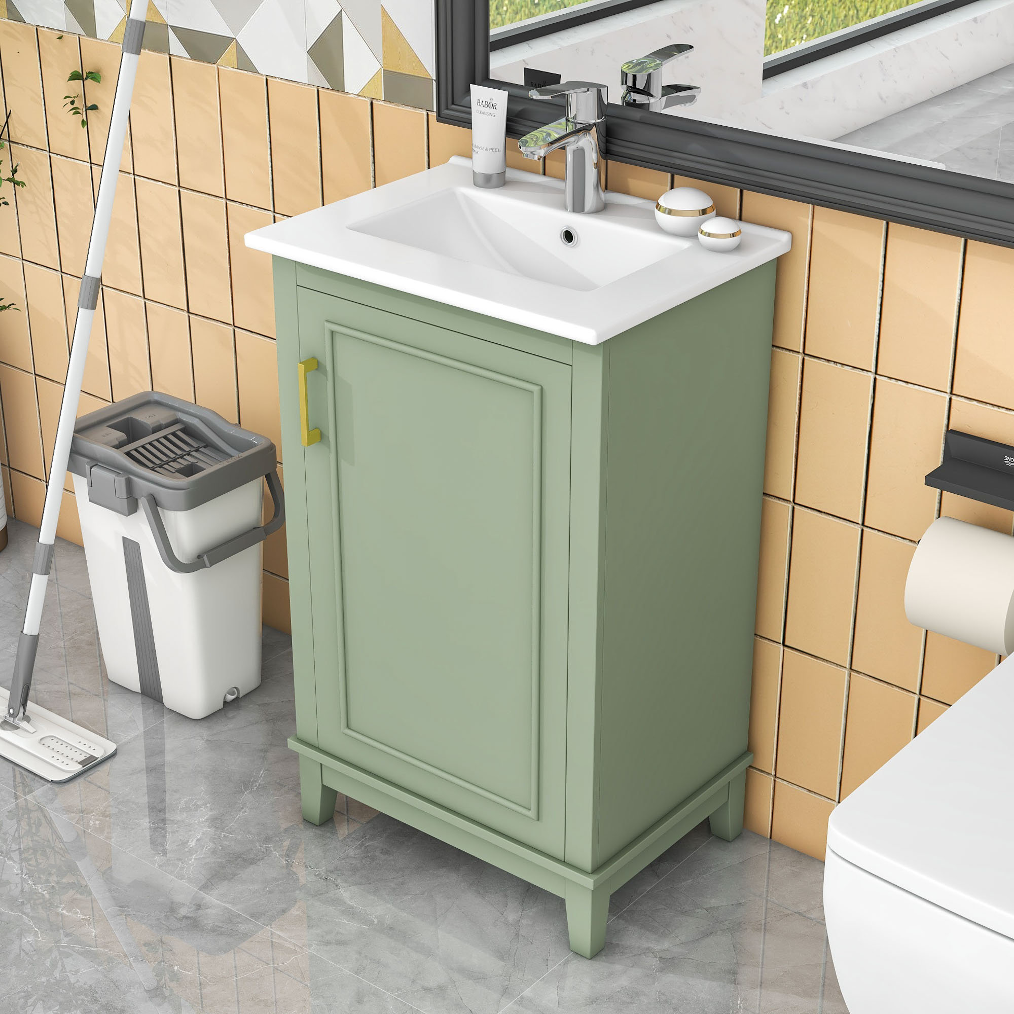 Winston Porter Bathroom Vanity Cabinet With Ceramic Basin - Wayfair Canada