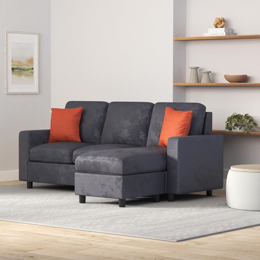 Ebern Designs Upholstered Sectional Sofa For Home, Apartment, Dorm ...