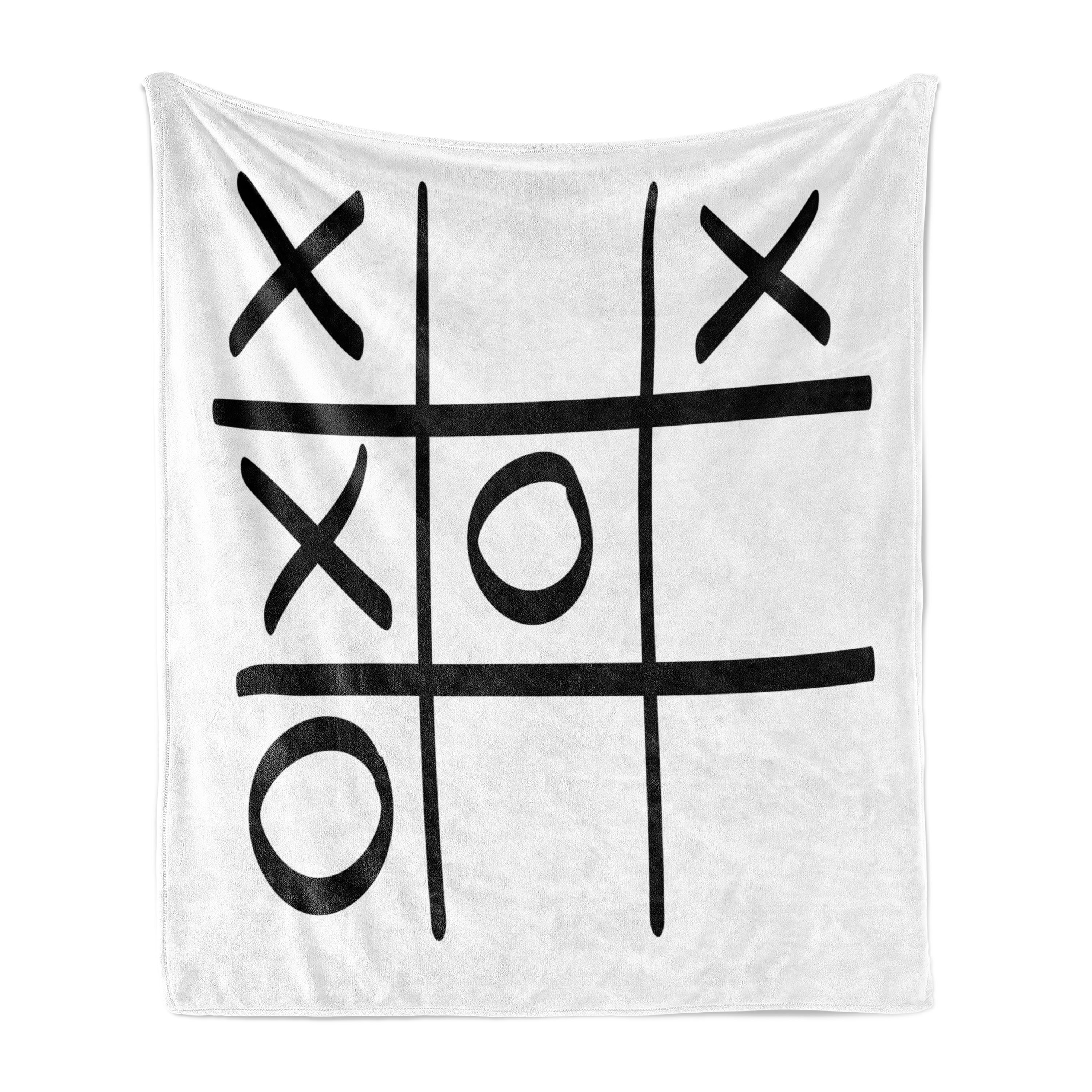Ambesonne Xo Fleece Throw Blanket Game Hobby Pattern Black and White ...