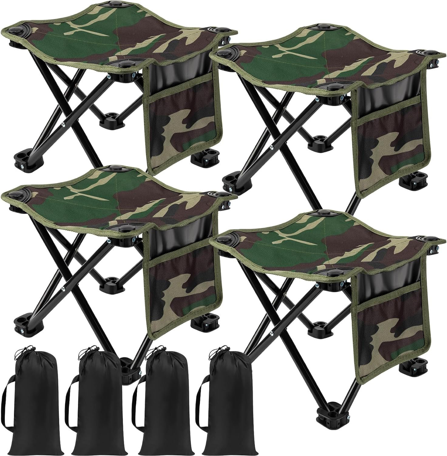 Arlmont & Co. 4 Pack Camping Stool Portable Folding Stool Summer ...