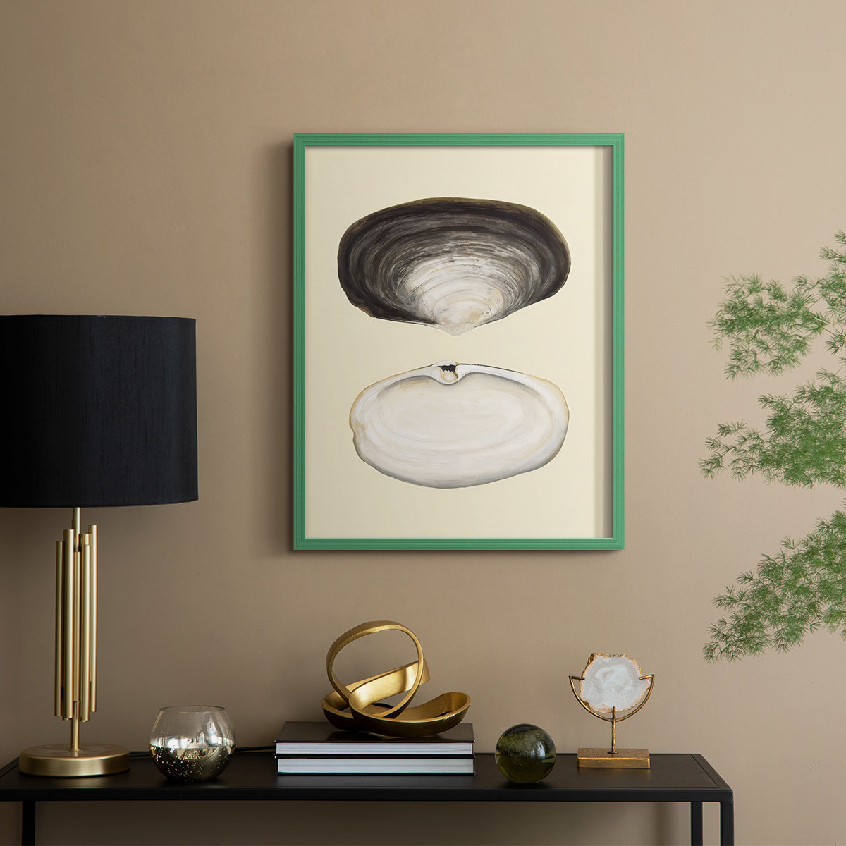 Beachcrest Home™ Bivalve Shells II Framed Print - Solid Wood | Wayfair