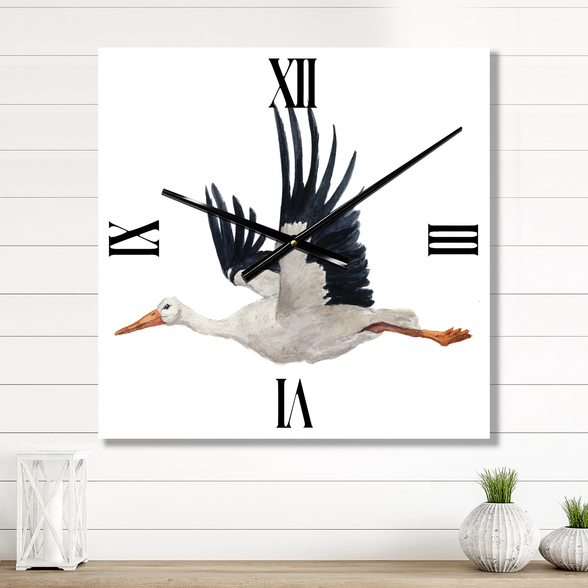 East Urban Home Flying White Stork Ciconia Bird - Traditional Wall ...