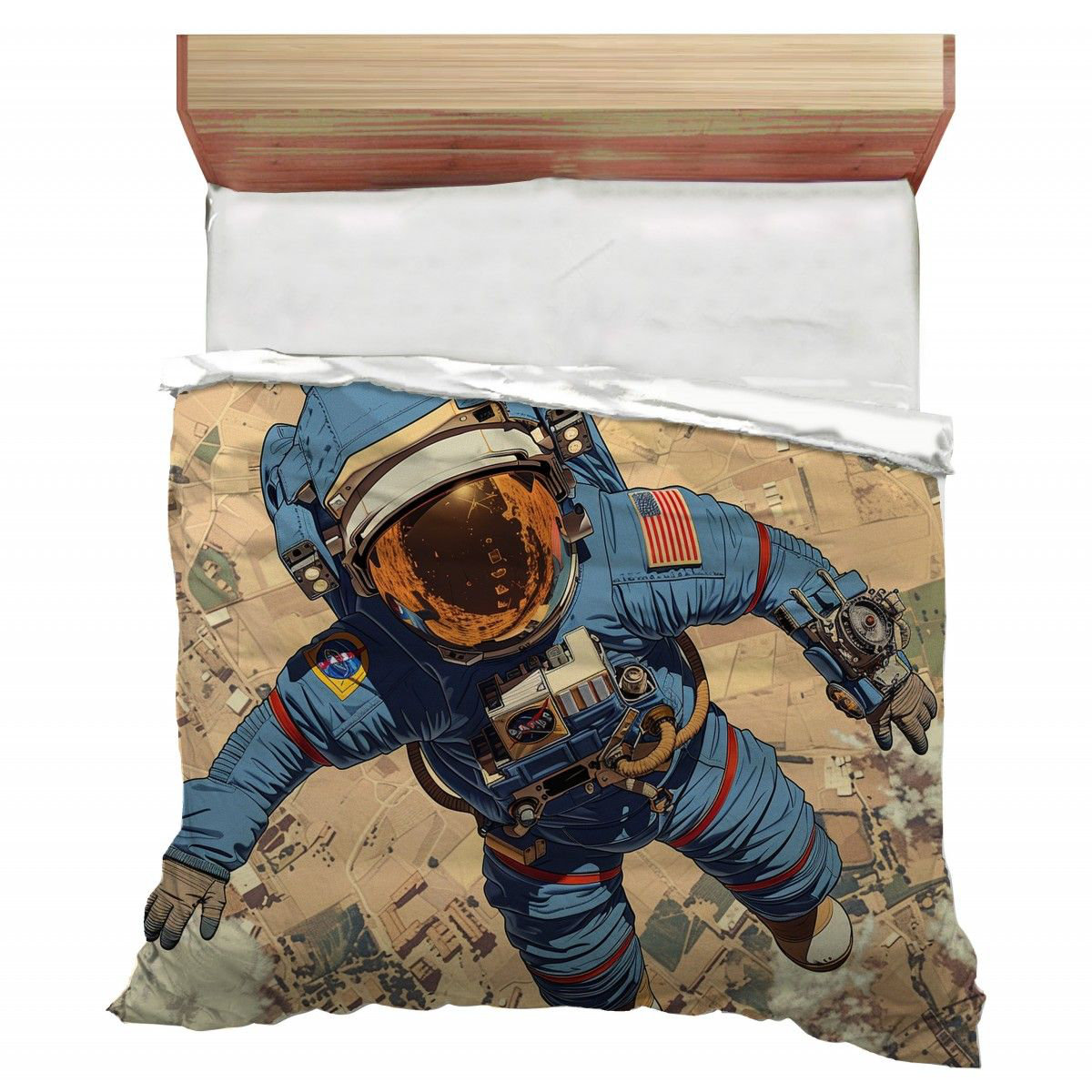 VisionDecor Astronaut Bedding Space Comforter Free Fall_12366 | Wayfair