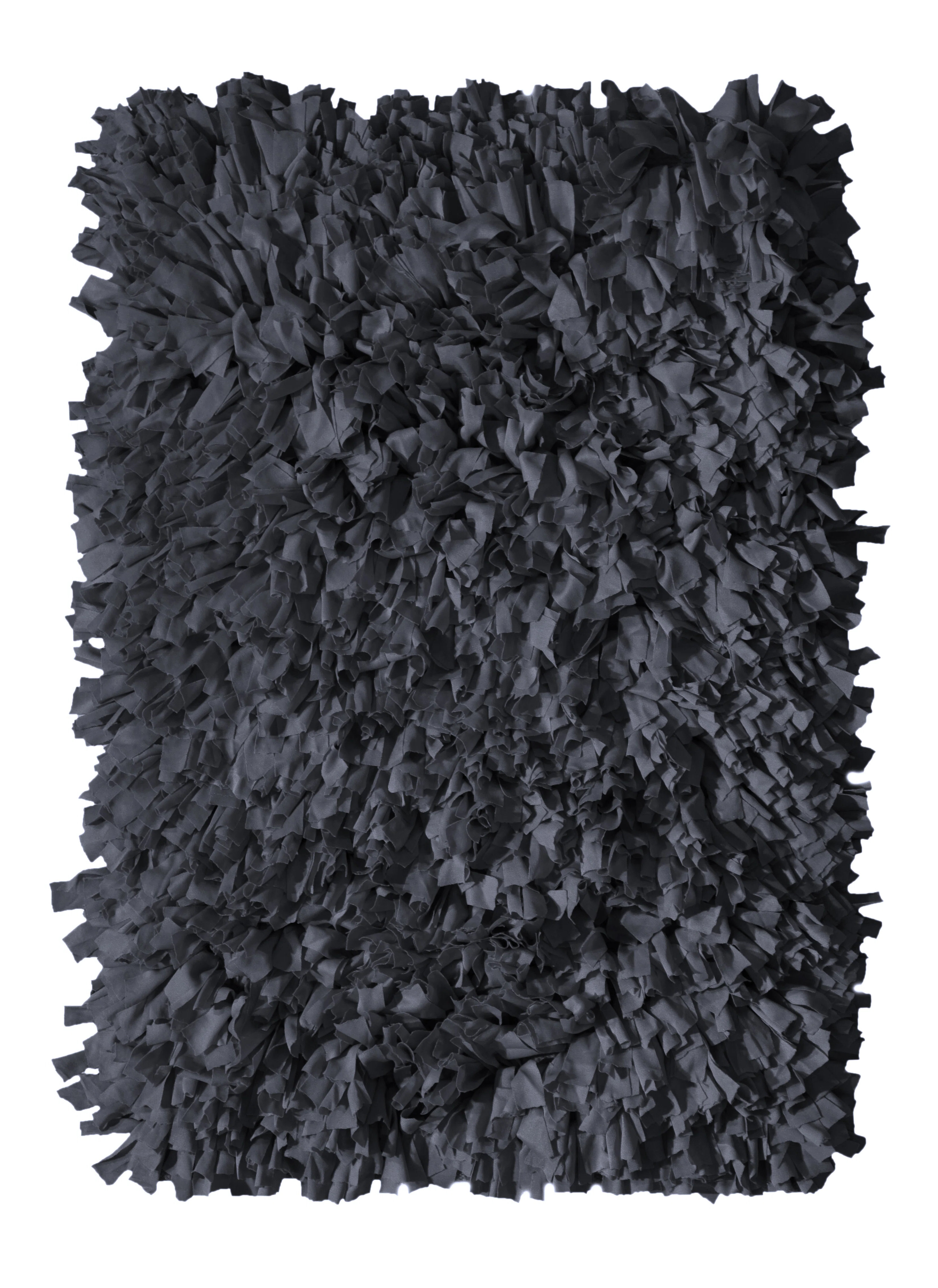 Everly Quinn Solid Color Machine Made Polyester Area Rug in Gray | Wayfair